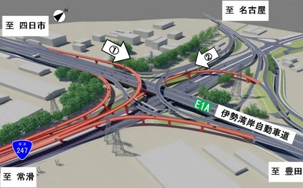 伊勢湾岸 西知多道路つなぐ「東海JCTランプ」工事本格化で夜間通行止めも 右折待ち解消へ（乗りものニュース） | 自動車情報・ニュース - carview!