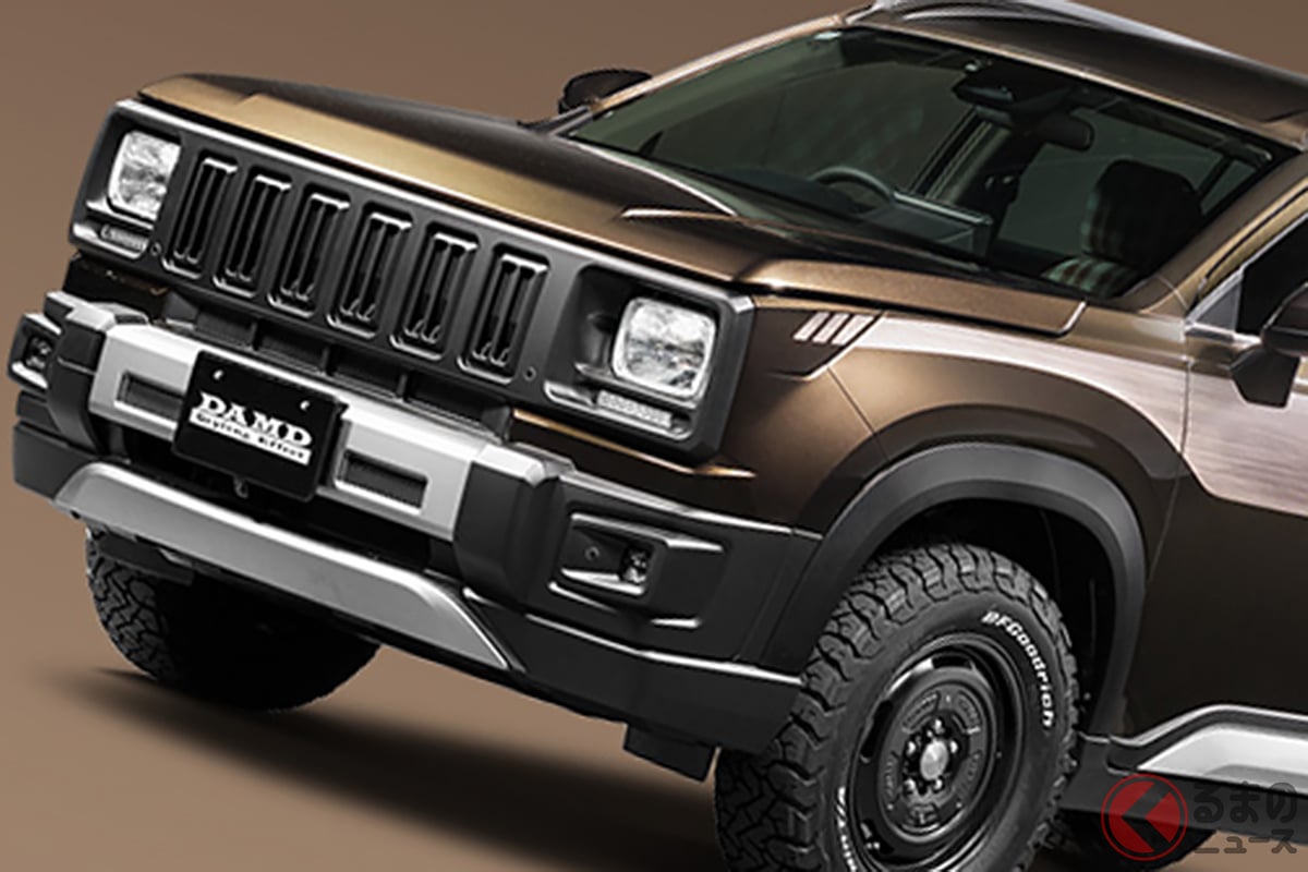 DAMDが「レトロ顔WR-V!?」カスタムカーを初公開！ 角目2灯“カクカクデザイン”×ゴツいバンパーを採用！ 「ジープ風」スタイルの「WR-V リバーブ」オートサロンで披露へ（くるまの ...