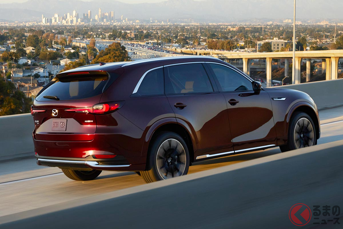 全長5m超の最強マツダ車お披露目！ 新型高級3列SUV「CX-90」米で世界初公開！ 日本の「CX-8」と何が違う？（くるまのニュース） | 自動車情報サイト【新車・中古車】 - carview!
