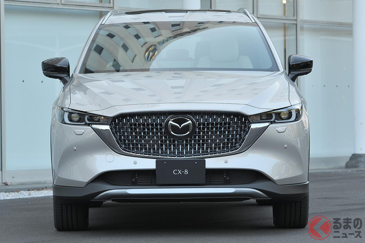 全長5m超の最強マツダ車お披露目！ 新型高級3列SUV「CX-90」米で世界初公開！ 日本の「CX-8」と何が違う？（くるまのニュース） | 自動車情報サイト【新車・中古車】 - carview!