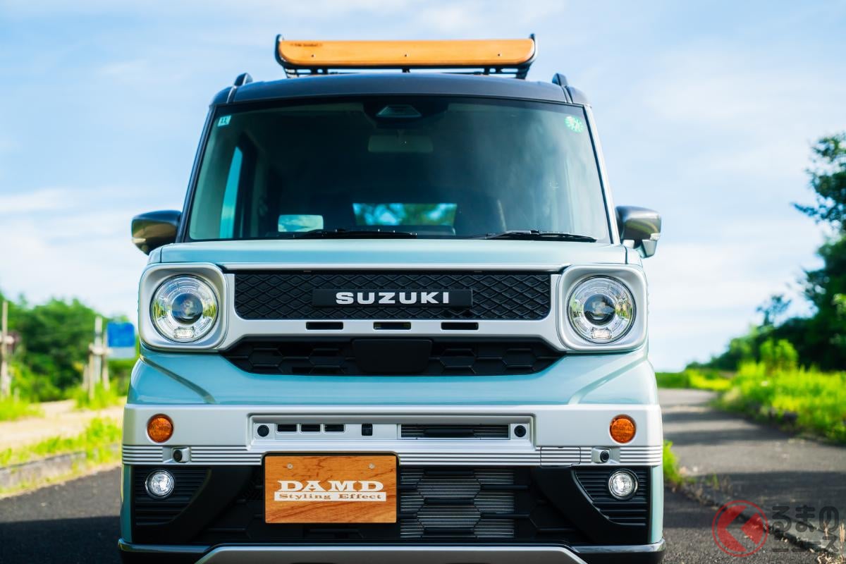 “レトロ顔”のスズキ「スペーシアギア」発表！ 丸目＆カクカクボディの旧車デザインが超カッコイイ！ DAMD「SPACIA GEAR NOCT」新発売（くるまのニュース） | 自動車情報 ...