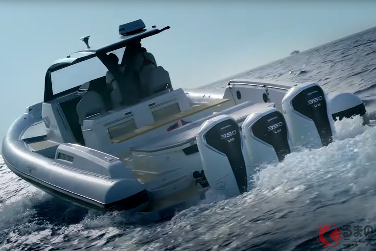 ホンダが350馬力「V型8気筒」モデル世界初公開！ フラッグシップをイタリアで披露！ 新型「BF350」はどんな船外機？（くるまのニュース） | 自動車情報・ニュース - carview!