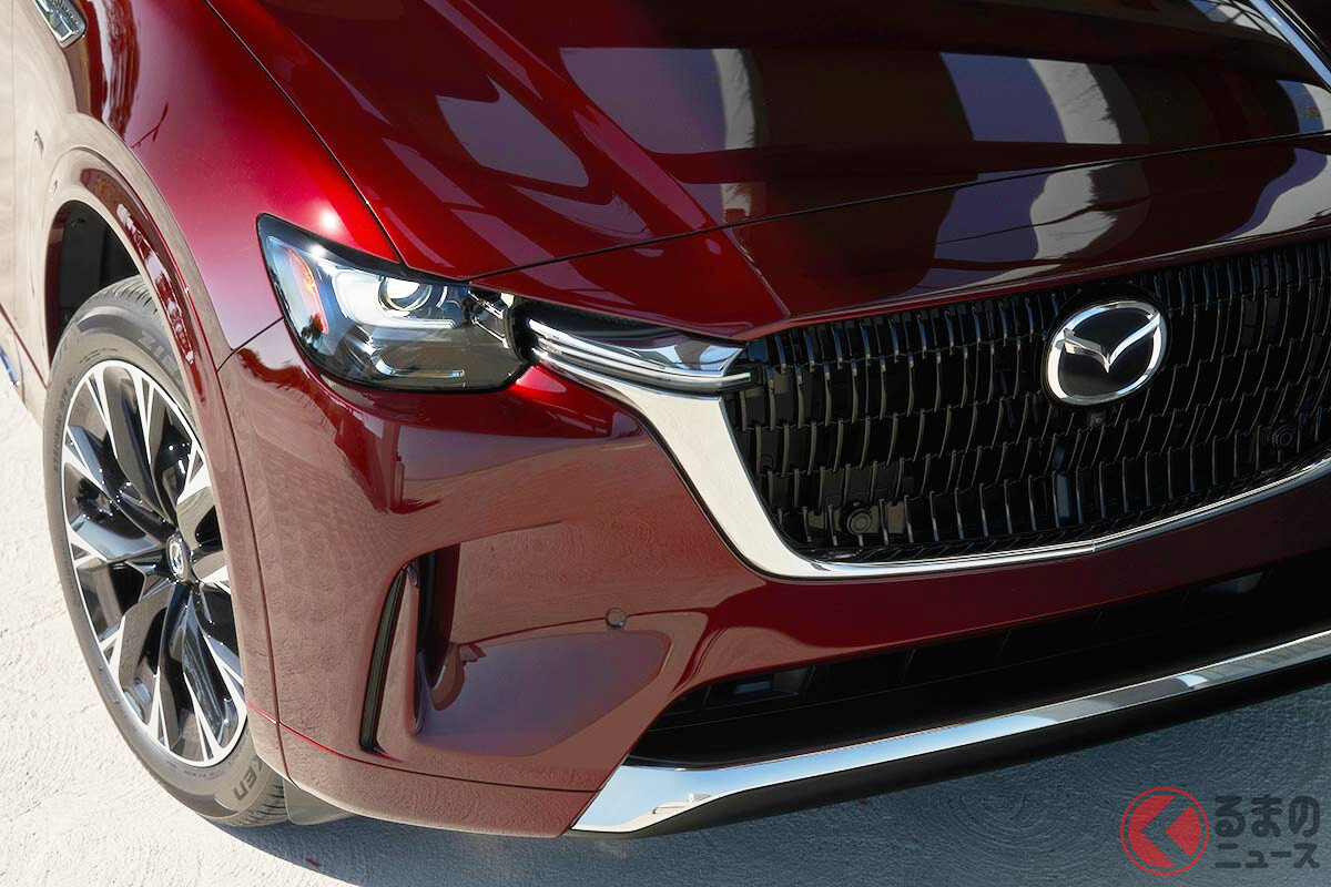 マツダ北米向け新型「高級3列SUV」日本で特別展示！ 全長5m超な「CX-90」実車登場に「迫力スゴイ」 興奮の声続出！（くるまのニュース） | 自動車情報・ニュース - carview!